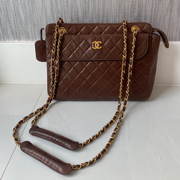 CHANEL | Bags | Chanel Brown Leather Bag | Poshmark